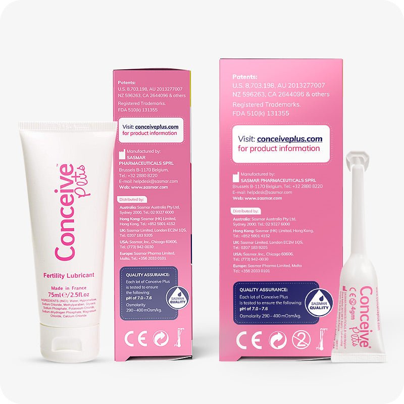 Fertility Lubricant 75ml Tube + 8x 4g Applicators – Conceive Plus® Europe